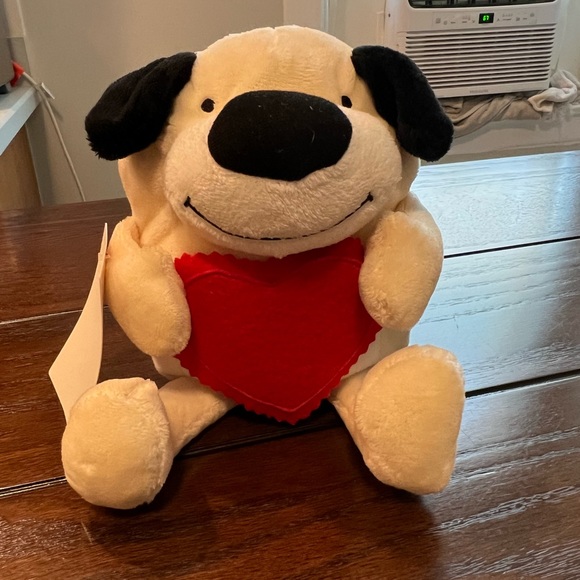 Hallmark | Toys | Hallmark Cream Color Stuffed Plush Dog With Red Heart ...